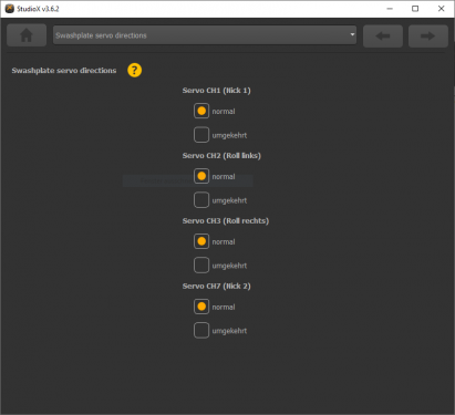 SETUP MENU H - Servo directions - BEASTX Wiki